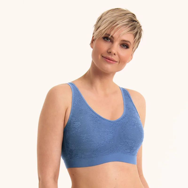 Anita Care - Essential Lace Post Mastectomy Bralette Padded Cups Blue ...